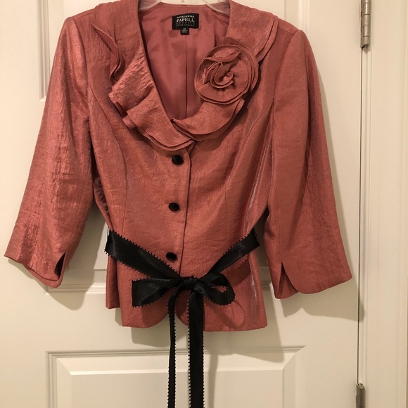 Adrianna Papell | Tops | Adrianna Papell Top With Shawl Collar Belt And ...